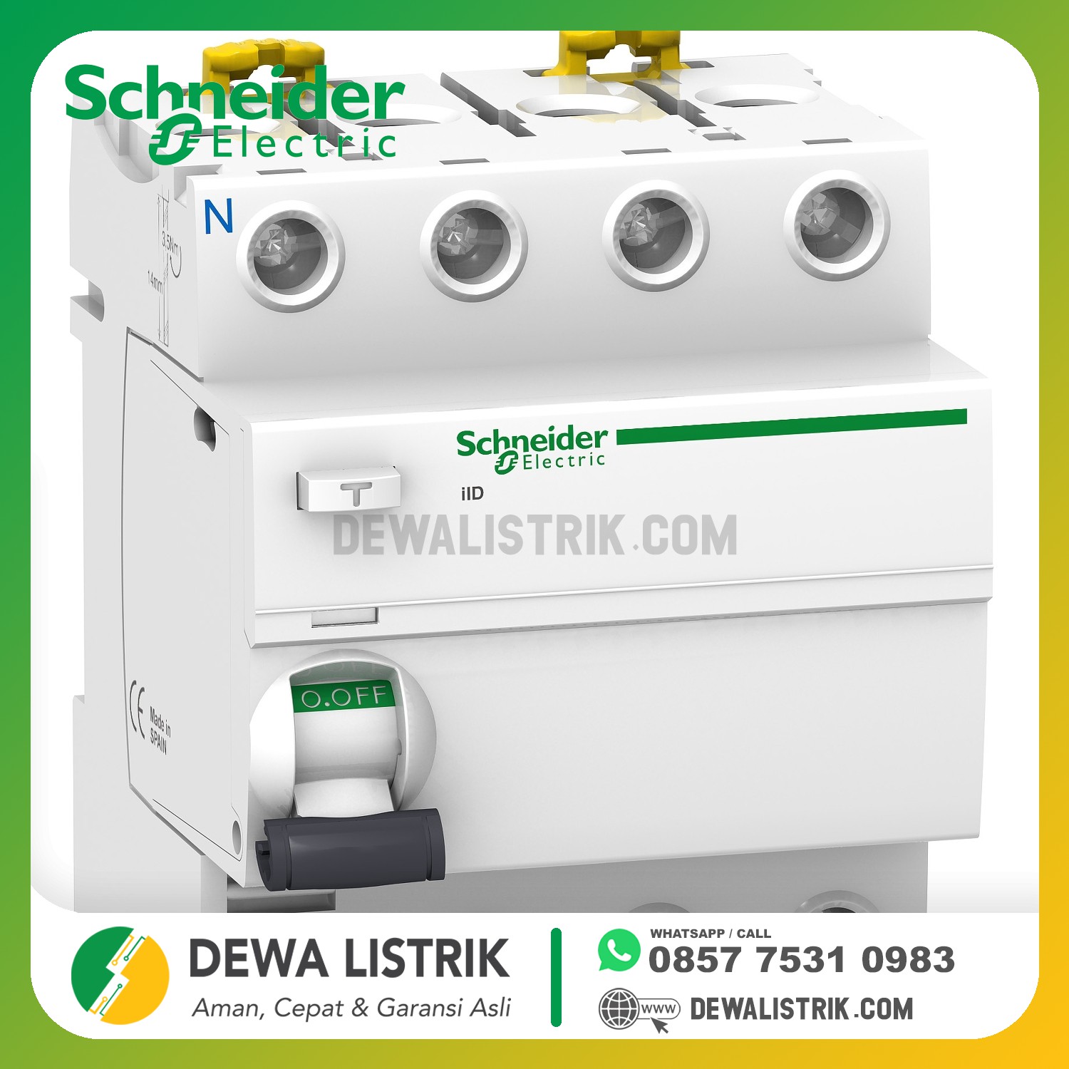 [ A9R71440 ] ACTI9 RCCB IID 4P 40A 30MA | Dewa Listrik