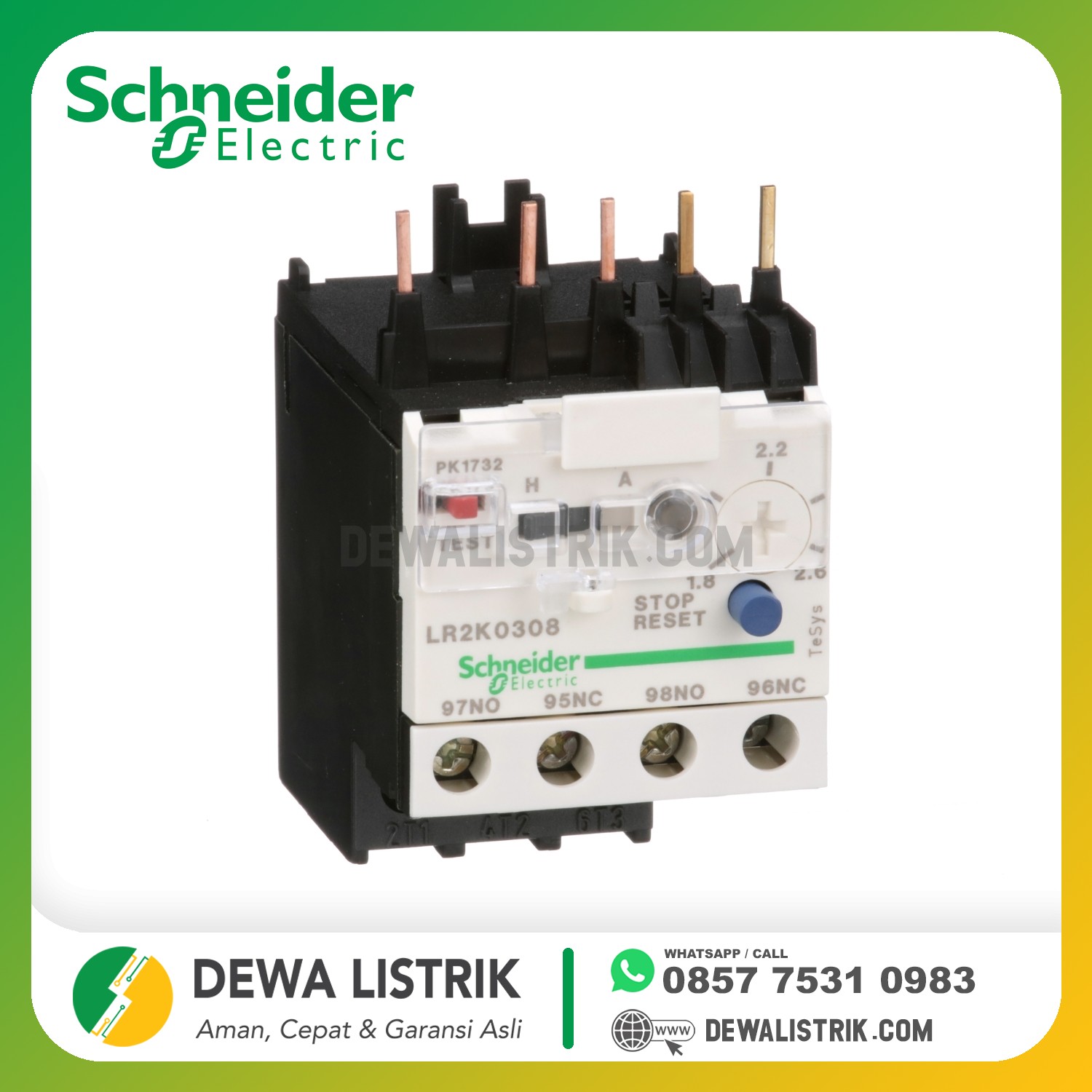 [ LR2K0308 ] Relay Thermal TeSys K / LR2K 0308 | Dewa Listrik