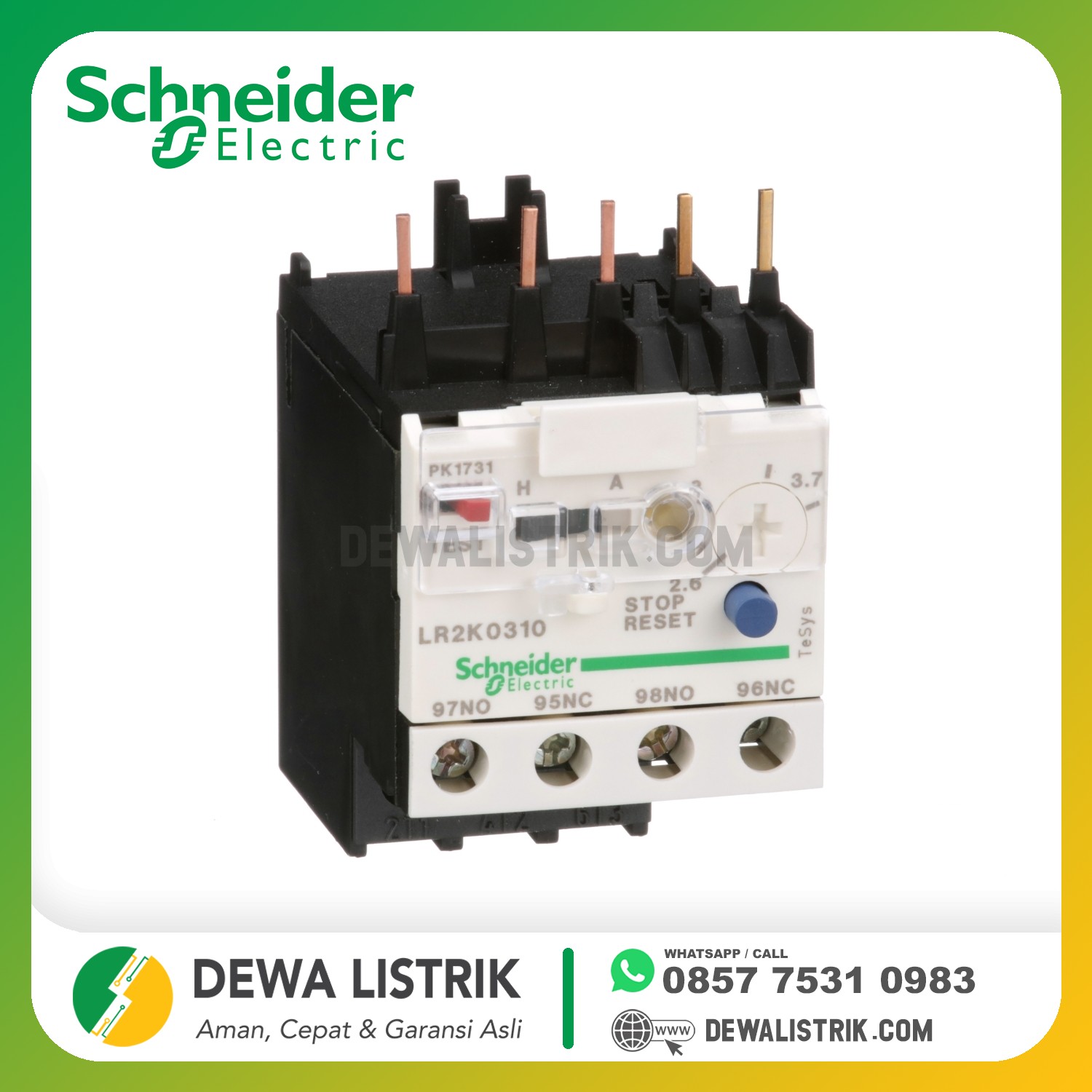[ LR2K0310 ] Relay Thermal TeSys K / LR2K 0310 | Dewa Listrik