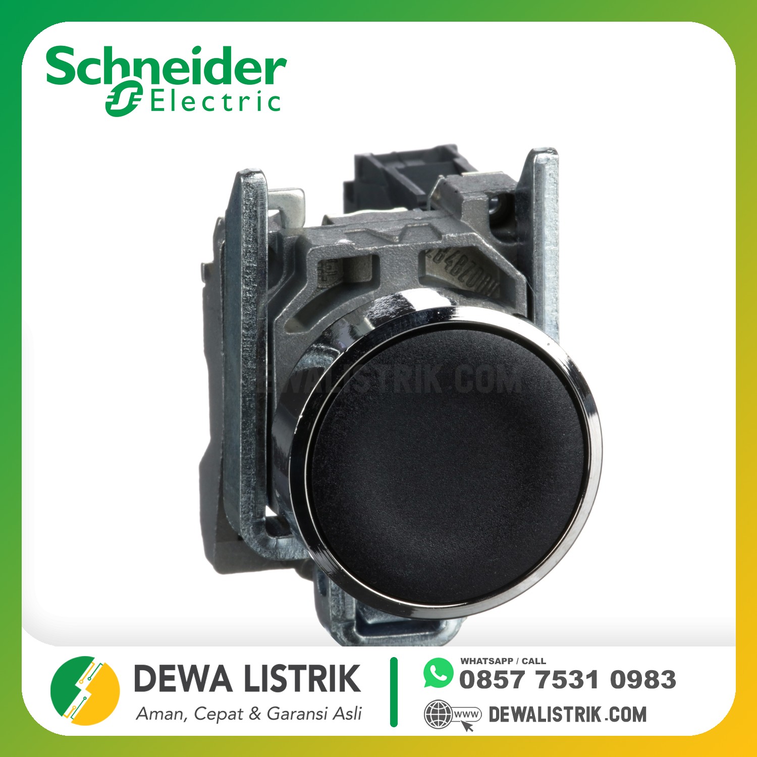 [ XB4BA21 ] PUSH BUTTON BESI HITAM / BLACK | Dewa Listrik