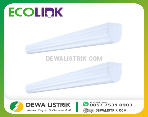 [ 911401758512 ] Lampu T8 Batten LED 16W Putih, ECOLINK B8007 865-120 ...