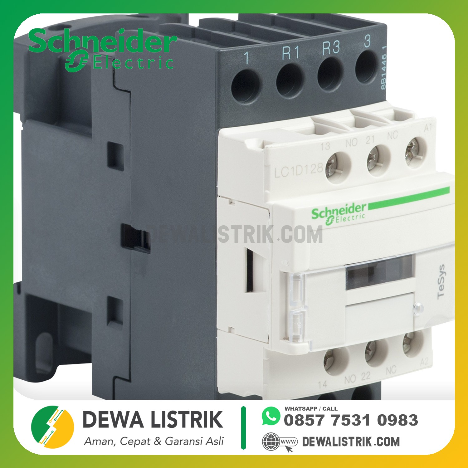 [ LC1D128F7 ] KONTAKTOR / CONTACTOR 4NO 4P/12A 110VAC 50/60HZ | Dewa ...