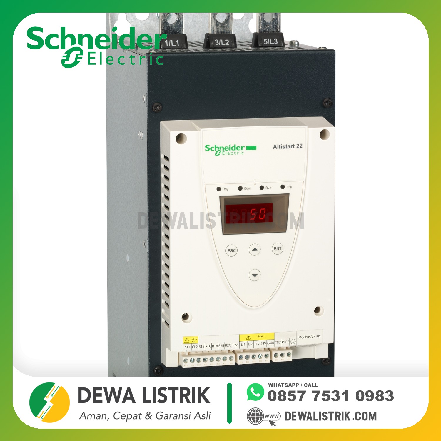 [ ATS22C11Q ] ATS22 55 kW 100A ALTI START Tegangan 230-415 VAC, Std ...